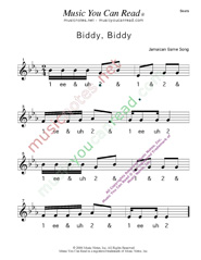 "Biddy, Biddy" Traditional, Lyrics, Music Notes, Inc. Music You Can ...