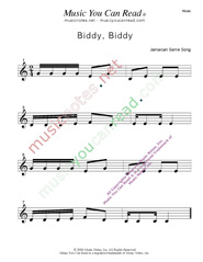 "Biddy, Biddy" Traditional, Lyrics, Music Notes, Inc. Music You Can ...