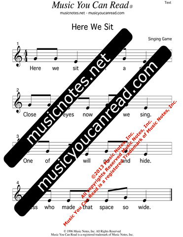 "Here We Sit" Singing Game Song, Lyrics, "Here we sit in a ring" Music ...